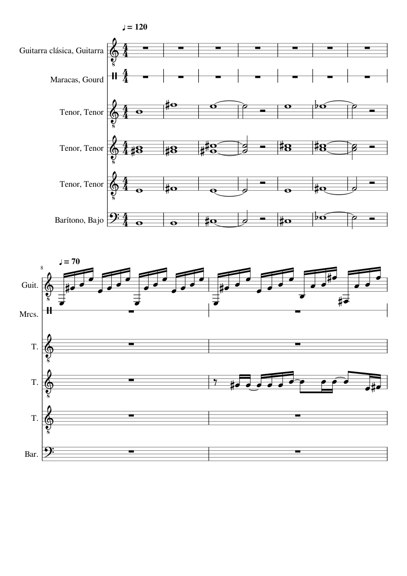 Tu sheet music for Guitar, Percussion, Voice download free in PDF or MIDI