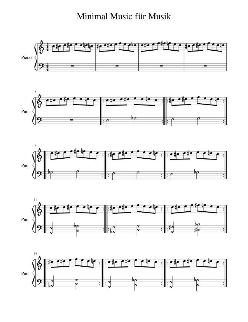 Minimal Music Sheet music for Piano, Violin | Download free in PDF or ...