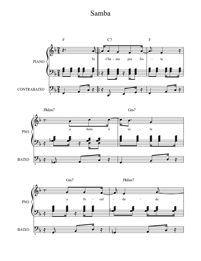 Samba Enredo Sheet music for Piano (Solo) | Musescore.com