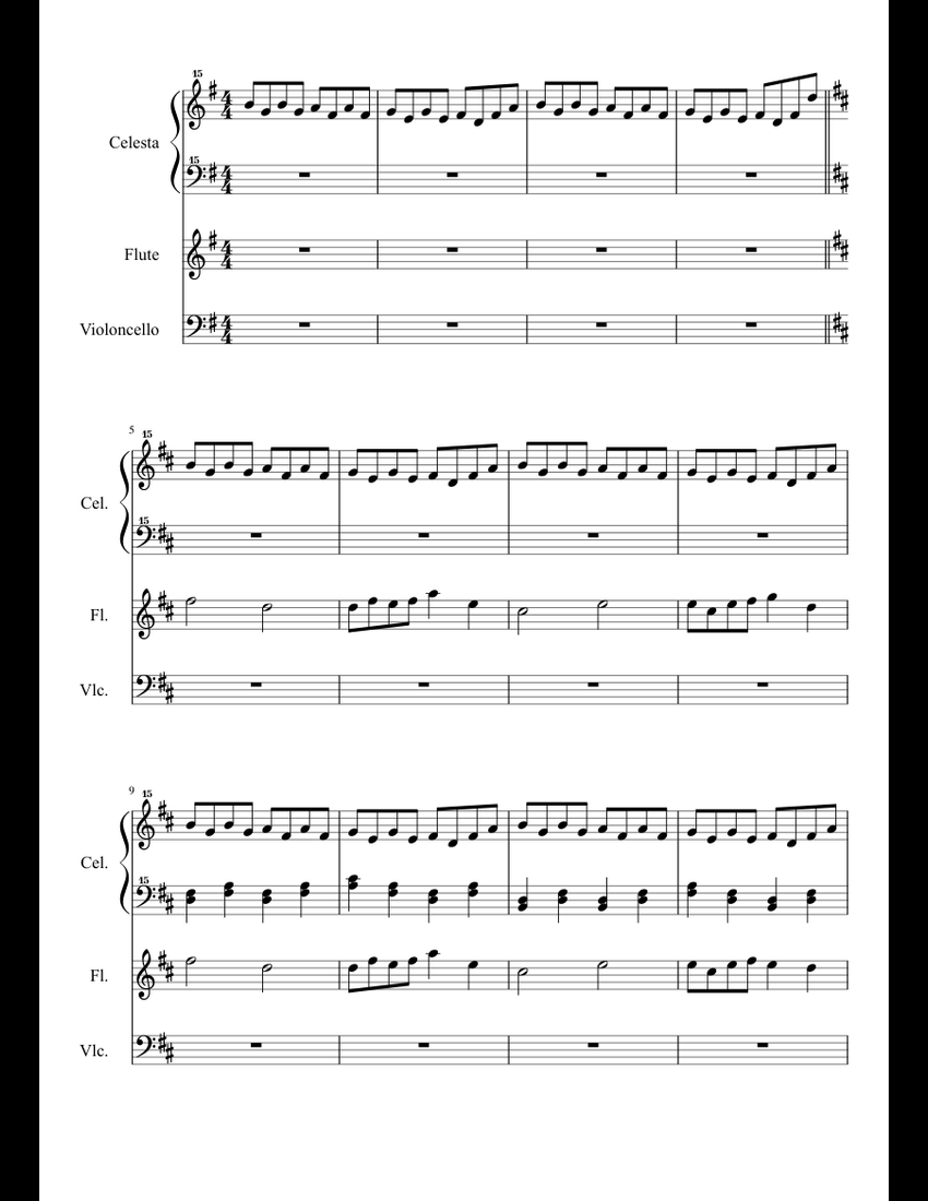 Tinkerbell sheet music for Flute, Percussion, Cello download free in ...