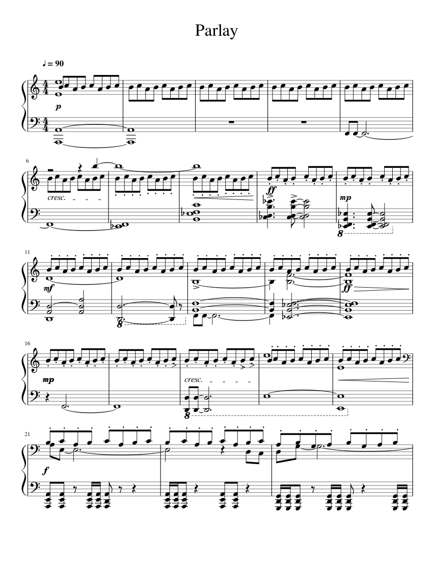 Parlay Sheet music for Piano (Solo) | Musescore.com