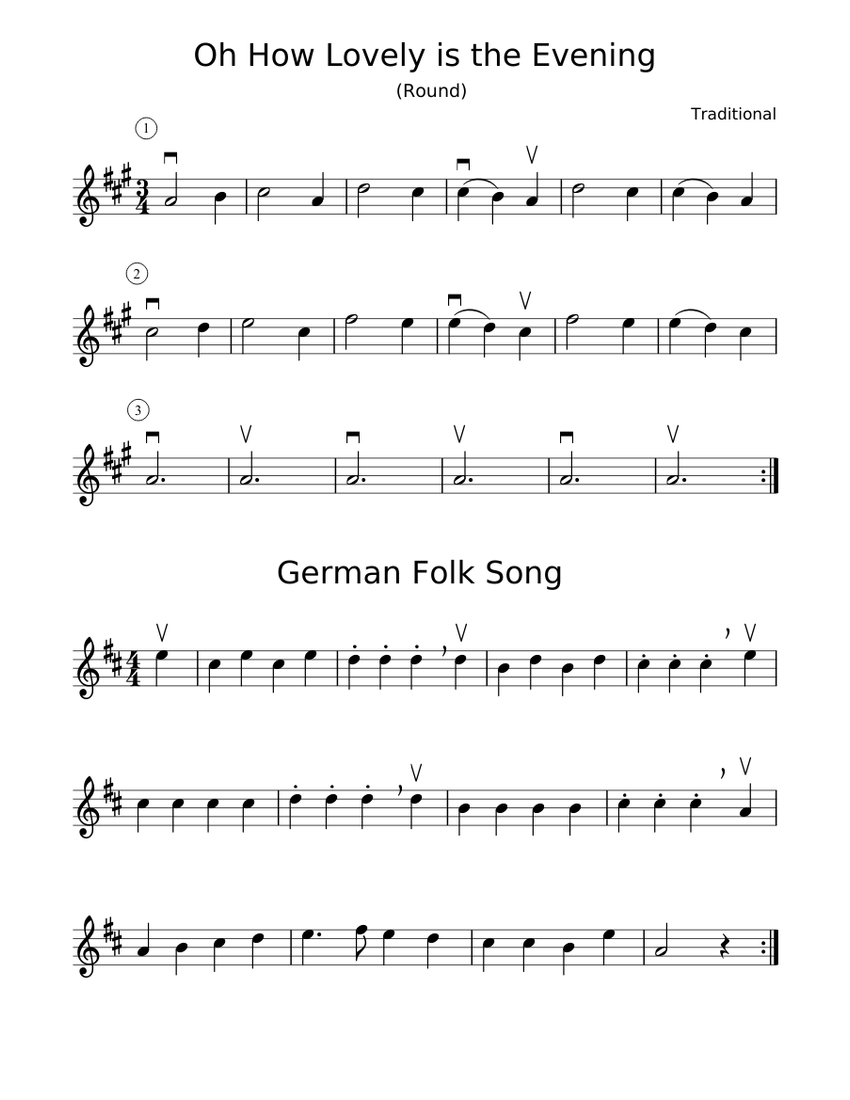 Oh How Lovely & German Folk Song Sheet music for Violin | Download free ...