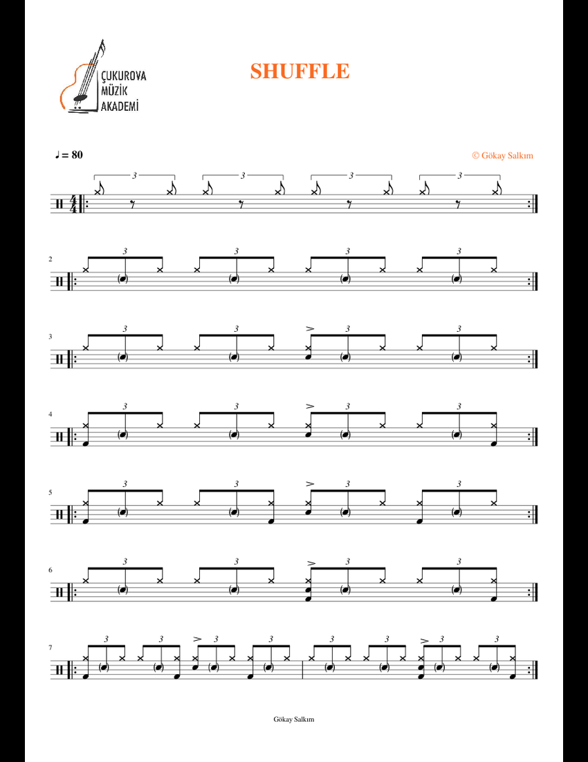 Shuffle sheet music for Percussion download free in PDF or MIDI
