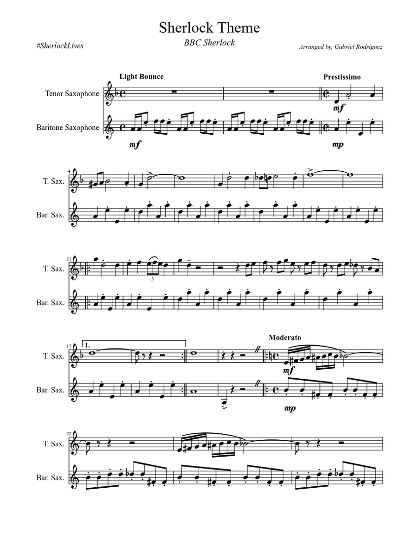 Sherlock Theme Sheet music | Musescore.com