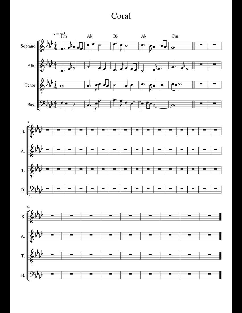 Coral sheet music for Voice download free in PDF or MIDI