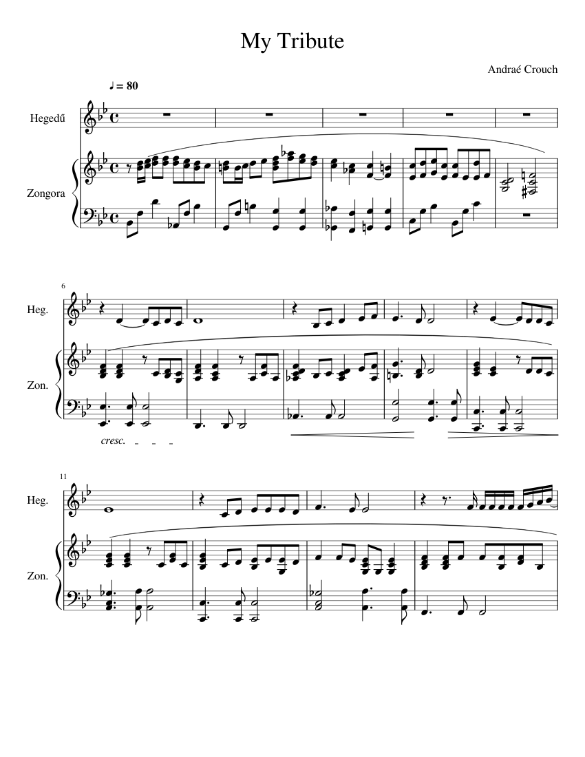 My Tribute sheet music for Violin, Piano download free in PDF or MIDI