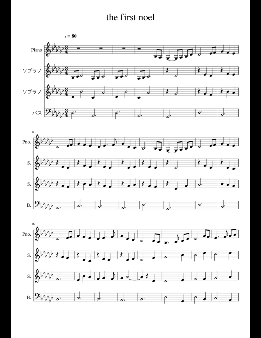the first noel sheet music for Piano download free in PDF or MIDI