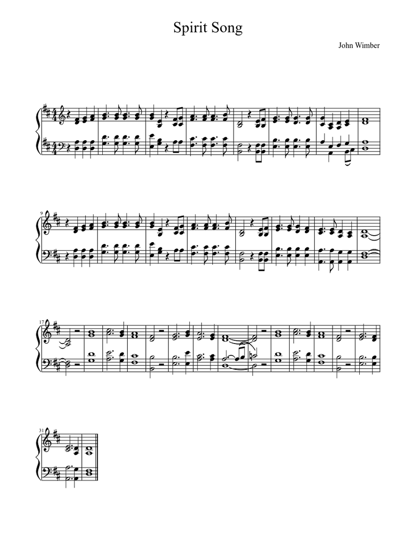 Spirit Song Sheet music | Musescore.com
