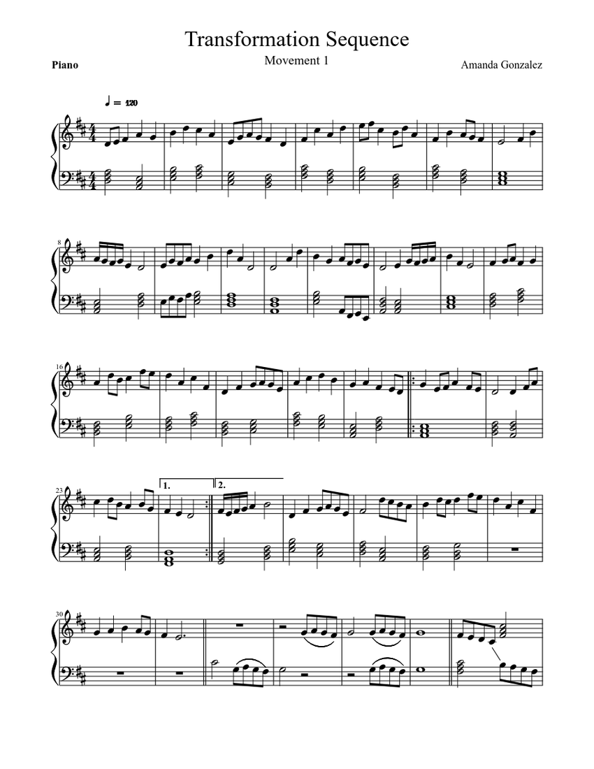 Transformation Sequence Sheet music | Musescore.com