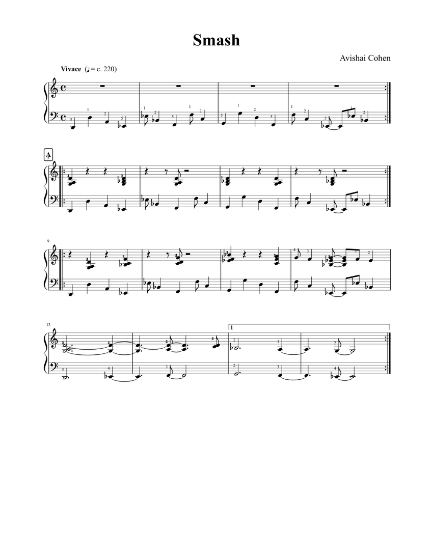 Smash Sheet music for Piano | Download free in PDF or MIDI | Musescore.com