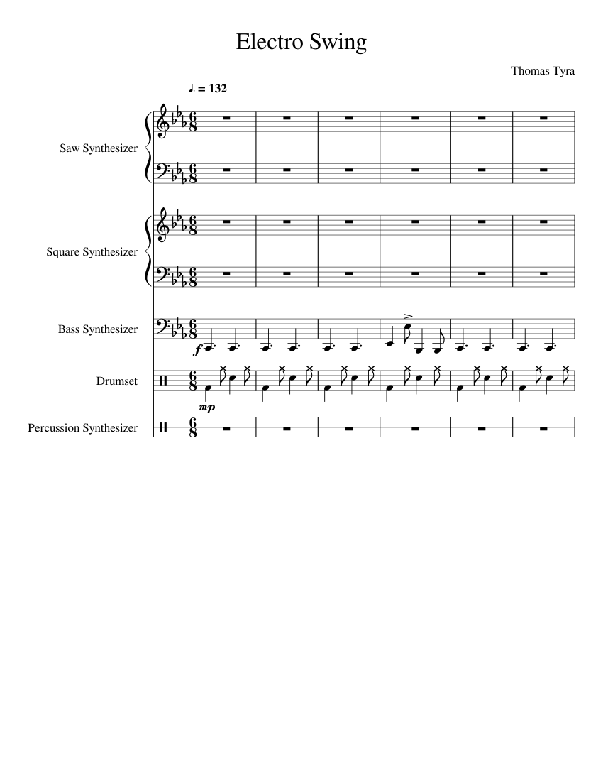 Electro Swing sheet music for Synthesizer, Bass, Percussion download ...