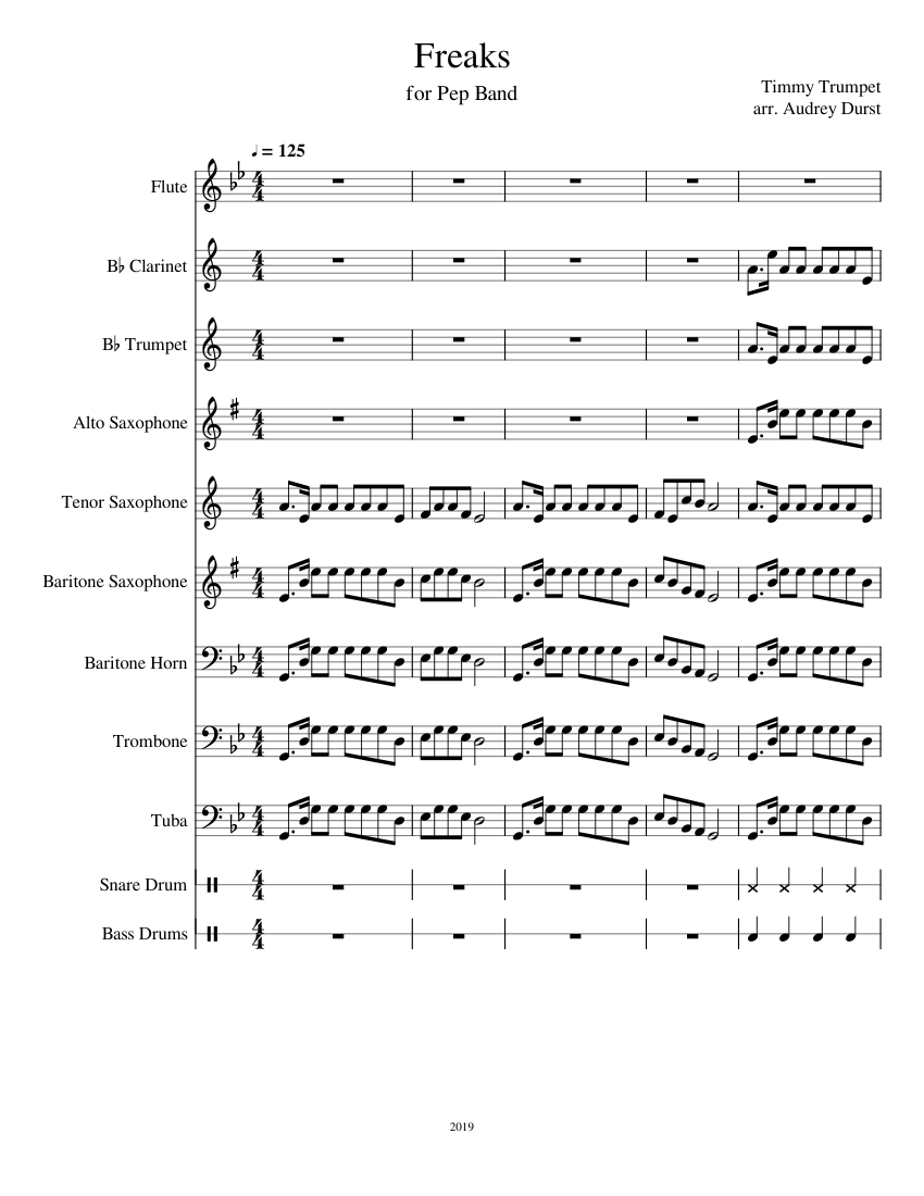 Freaks for Marching/Pep Band sheet music for Flute, Clarinet, Trumpet ...