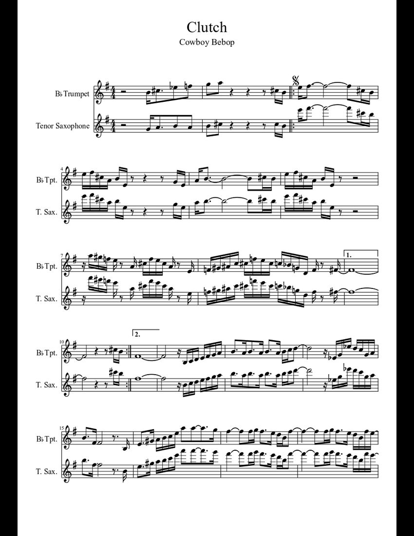 Clutch sheet music download free in PDF or MIDI