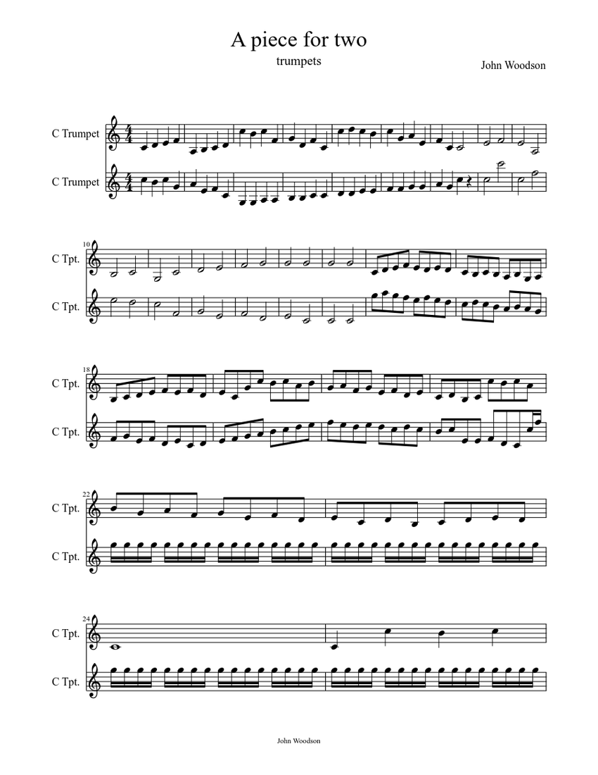 A piece for two Sheet music for Trumpet | Download free in PDF or MIDI ...