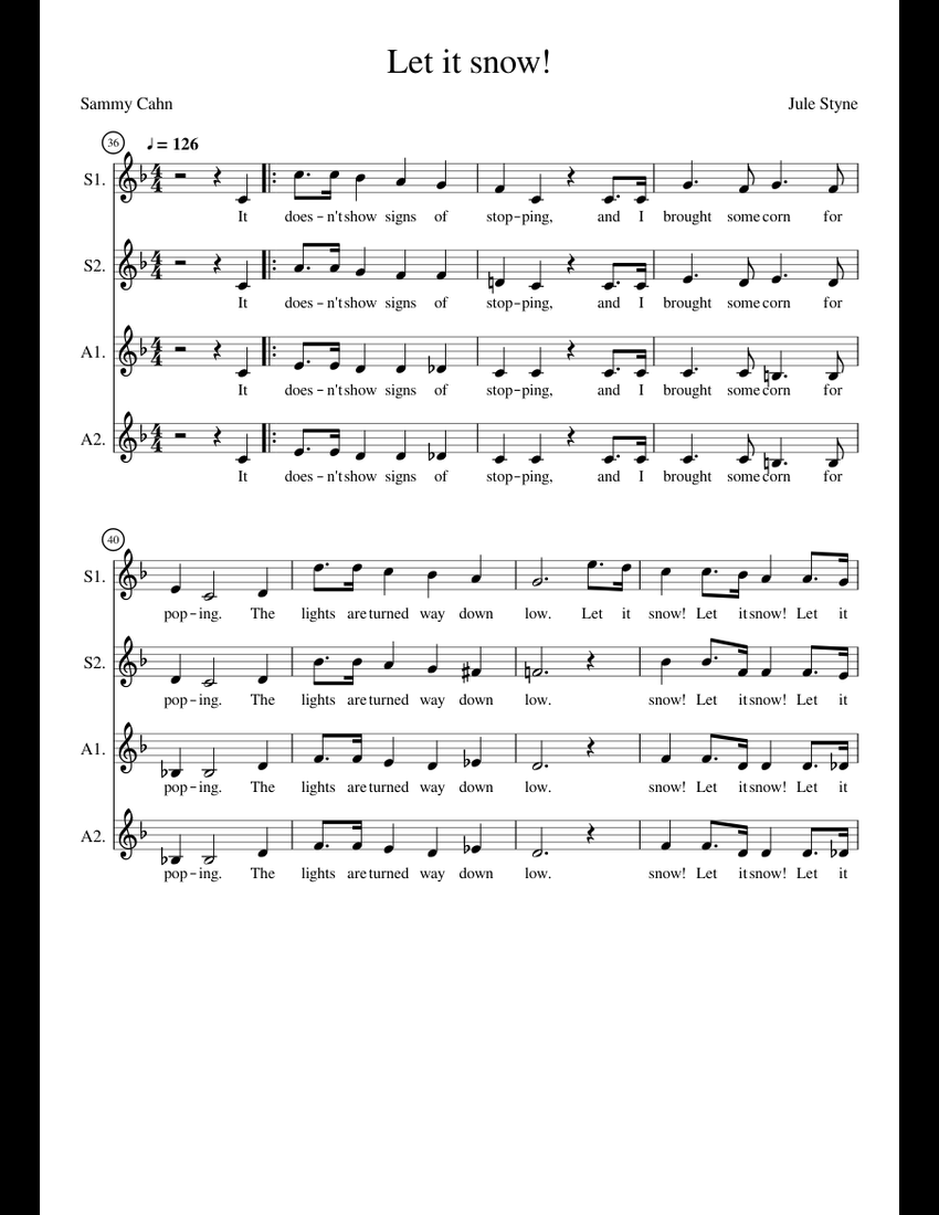Let it snow sheet music for Piano download free in PDF or MIDI