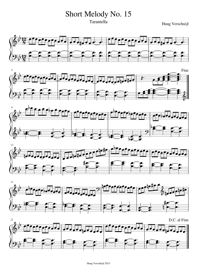 Short Melody No. 15 sheet music for Piano download free in PDF or MIDI