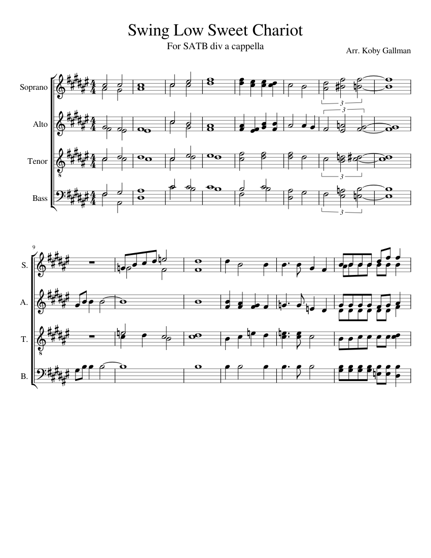 Swing Low Sweet Chariot Sheet music for Clarinet (In B Flat) (Solo ...
