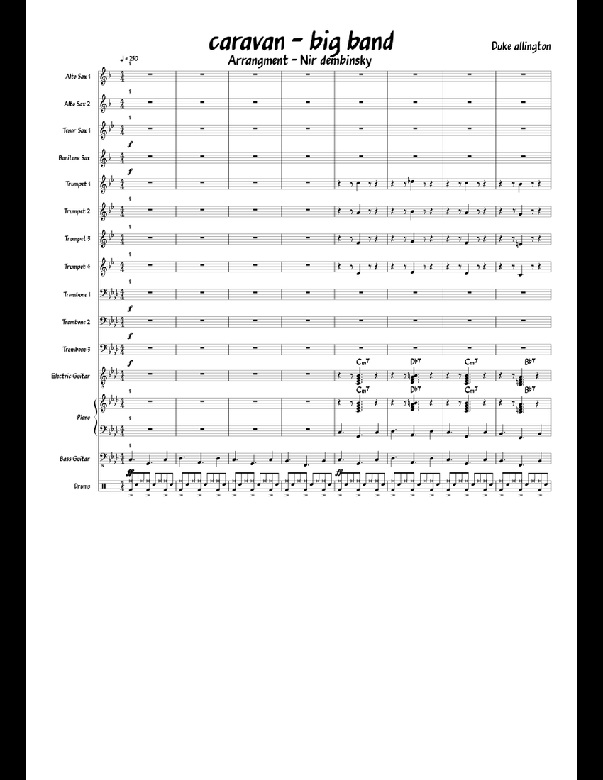 caravan - big band sheet music for Piano, Alto Saxophone, Tenor ...