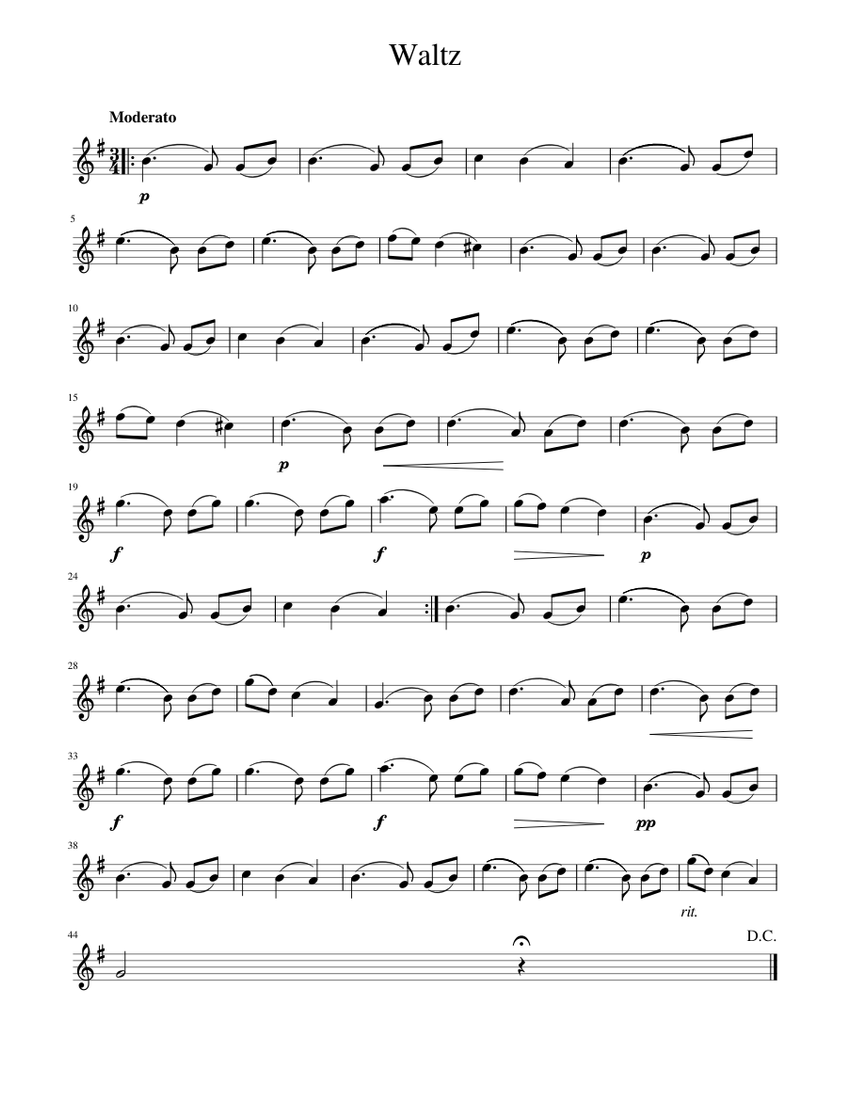 Waltz Sheet music for Violin | Download free in PDF or MIDI | Musescore.com