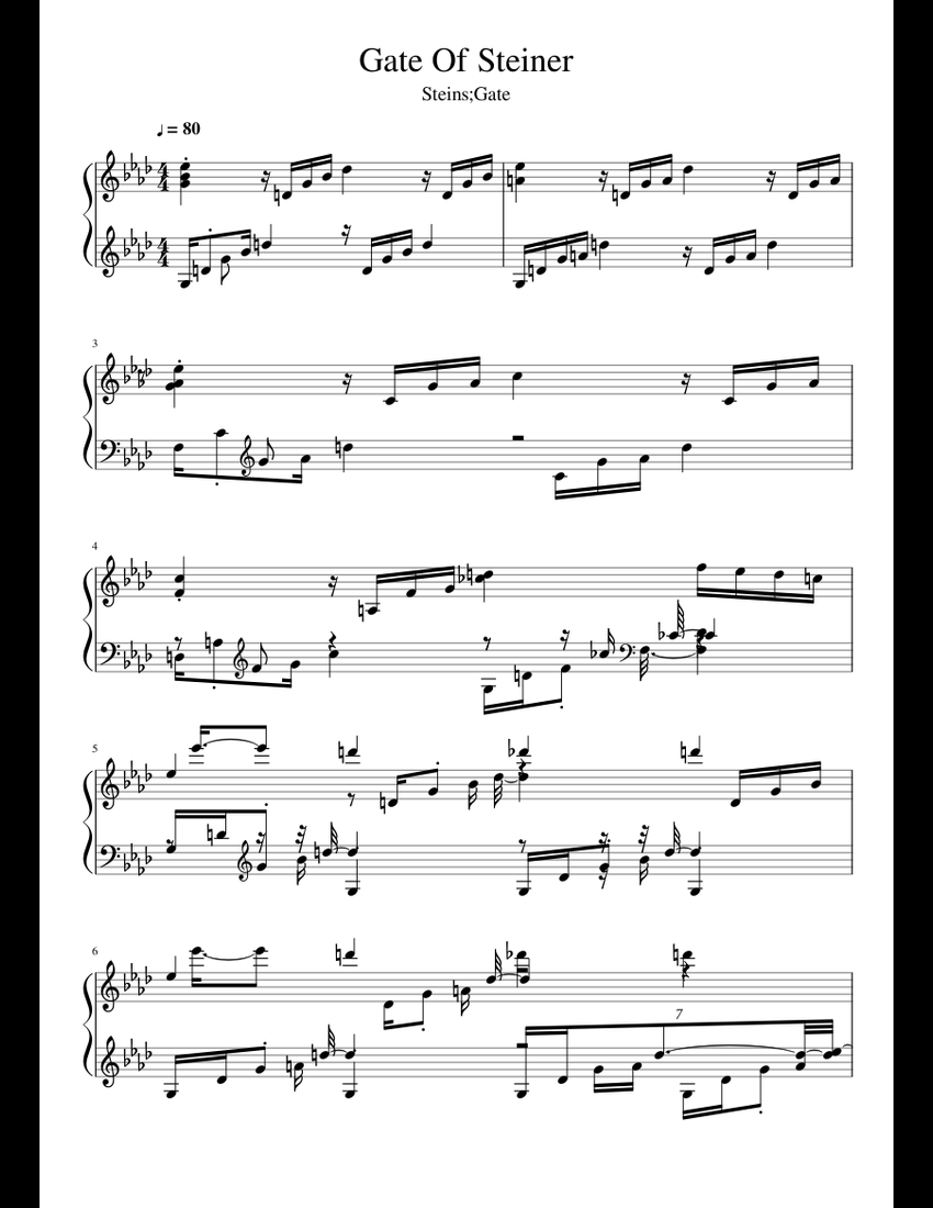Steins;Gate: Gate of Steiner (Main Theme)-ost - piano tutorial