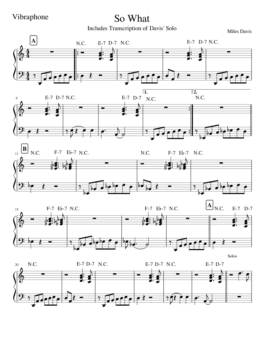 So What sheet music for Piano download free in PDF or MIDI