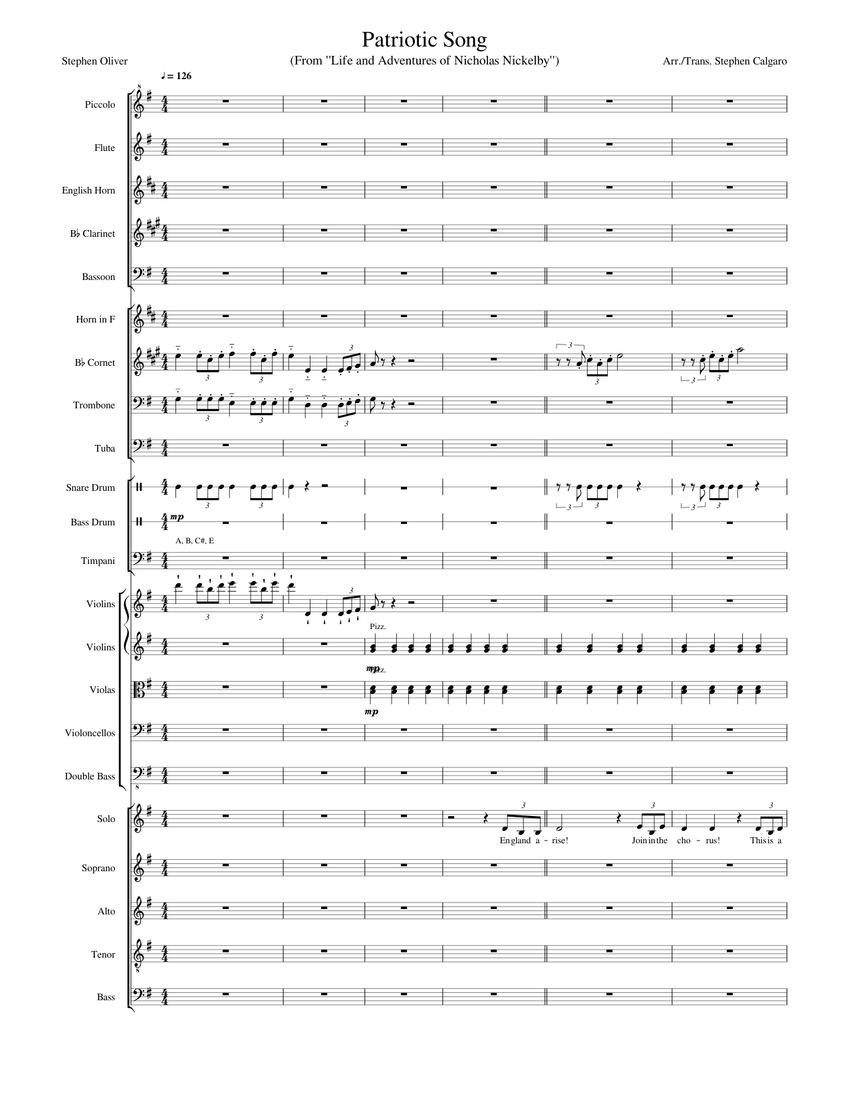 Patriotic Song - Stephen Oliver Sheet music for Flute, Clarinet, Piano ...