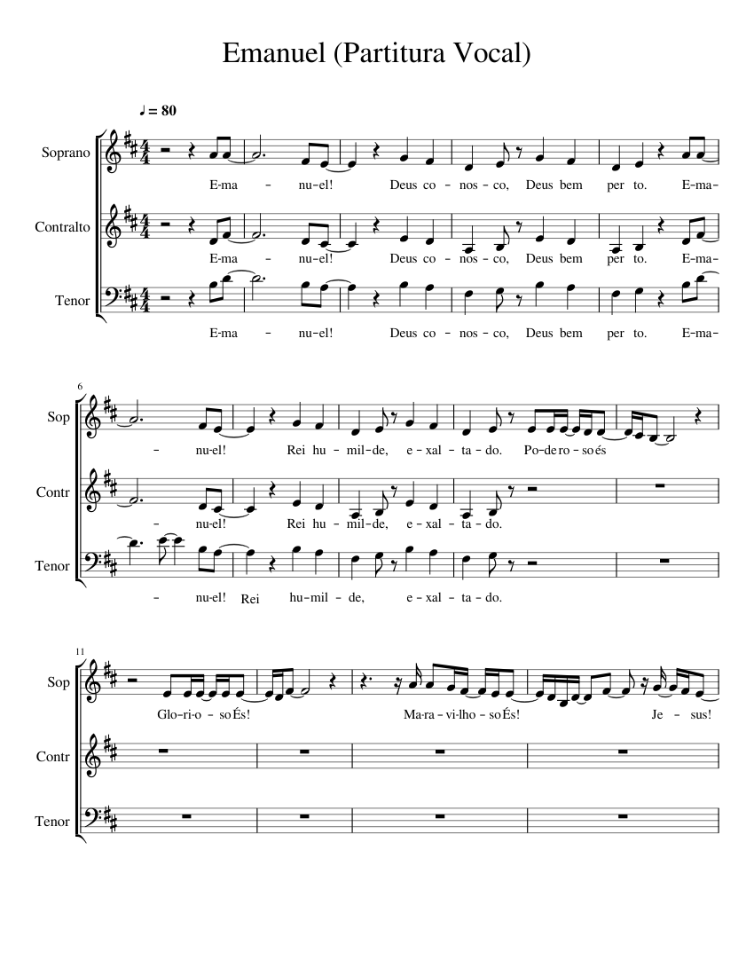 Emanuel (Partitura Vocal) Sheet music for Piano | Download free in PDF ...