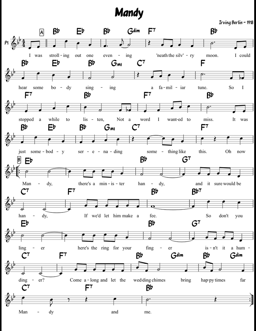 Mandy sheet music download free in PDF or MIDI