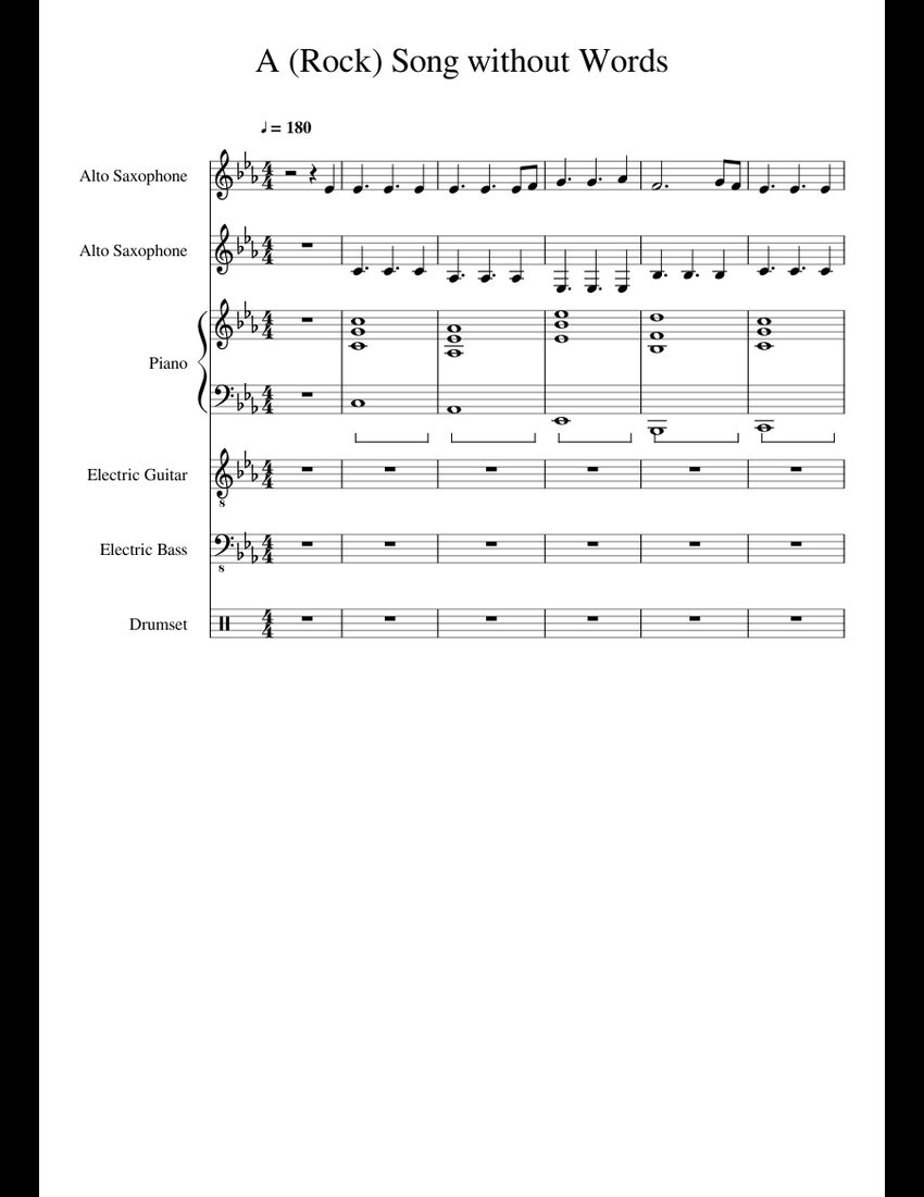 A (Rock) Song without Words (for now) sheet music download free in PDF ...