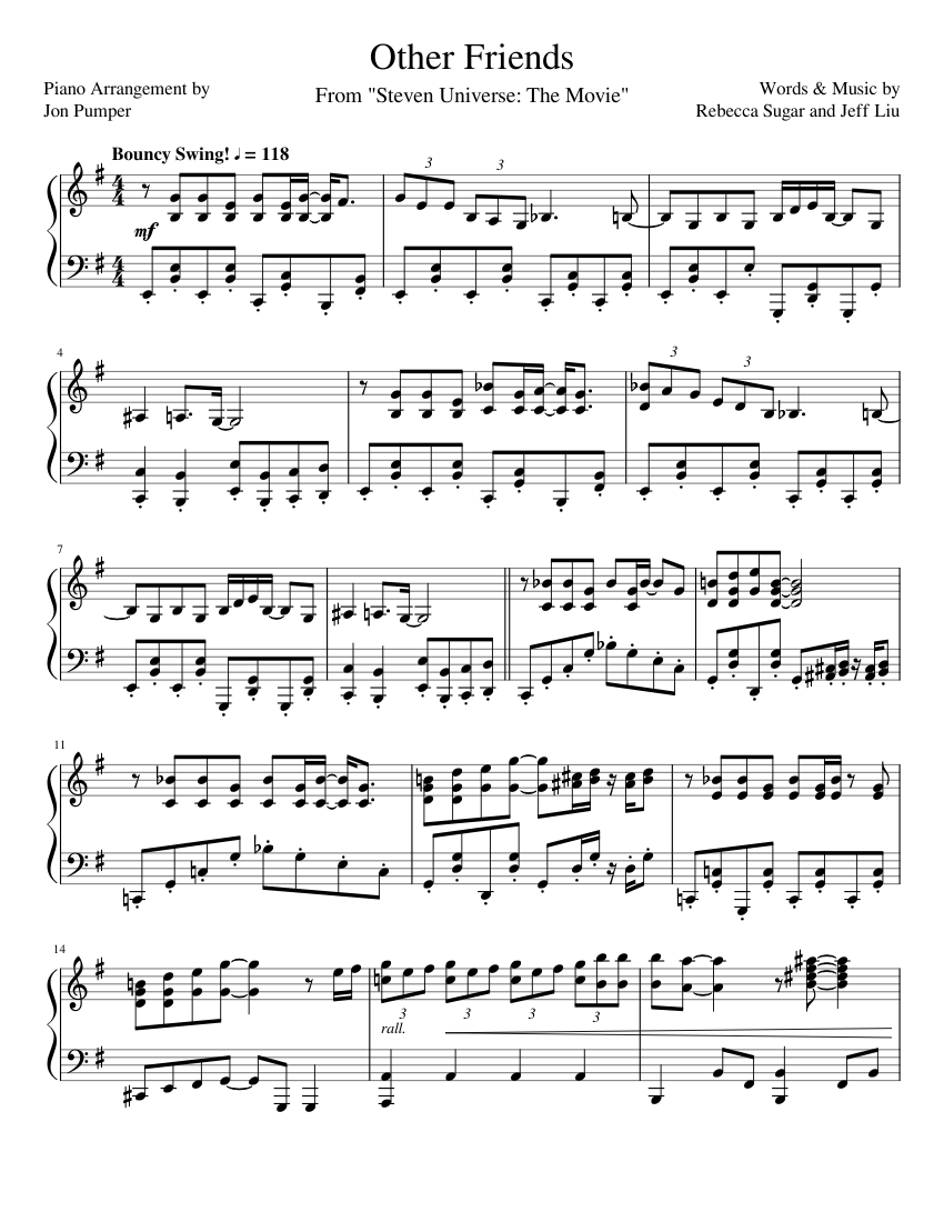 Other Friends Sheet music for Piano | Download free in PDF or MIDI ...