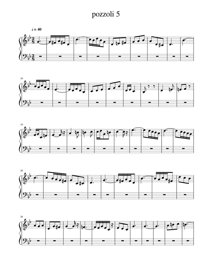 Pozzoli 5 Sheet music for Piano (Solo) | Musescore.com