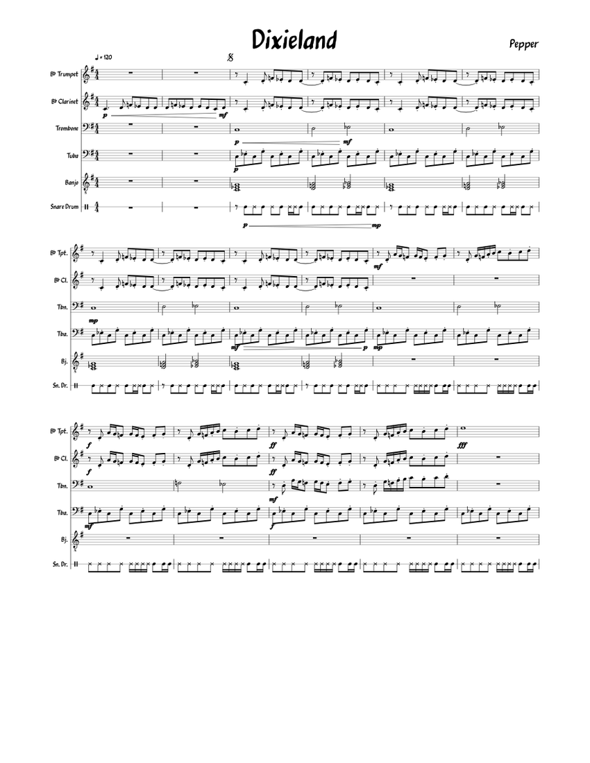 Dixieland Sheet music | Download free in PDF or MIDI | Musescore.com