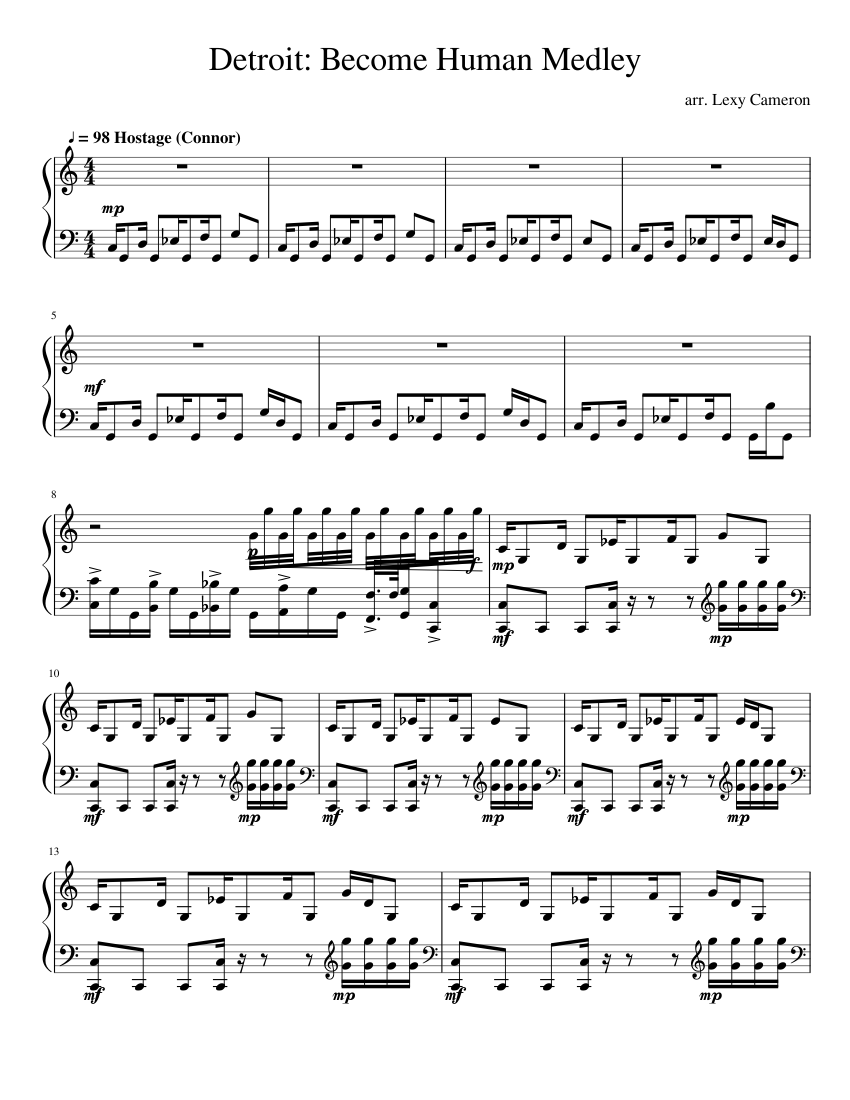 Detroit: Become Human Medley Sheet music for Piano | Download free in ...