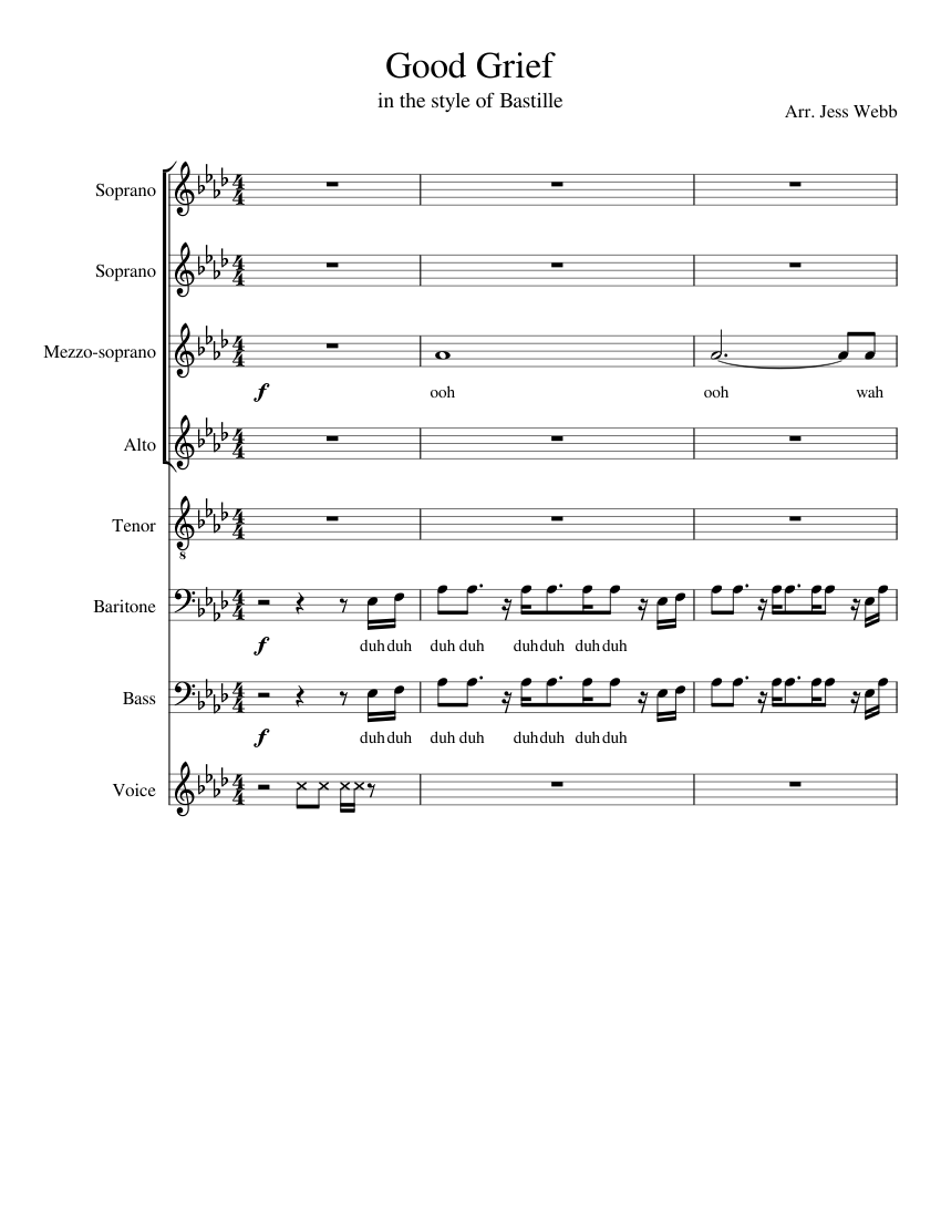 Good Grief Sheet music for Vocals, Soprano, Tenor, Alto & more ...