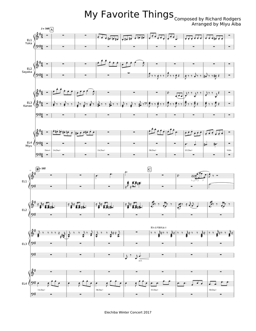 My Favorite Things Sheet music for Piano | Download free in PDF or MIDI ...