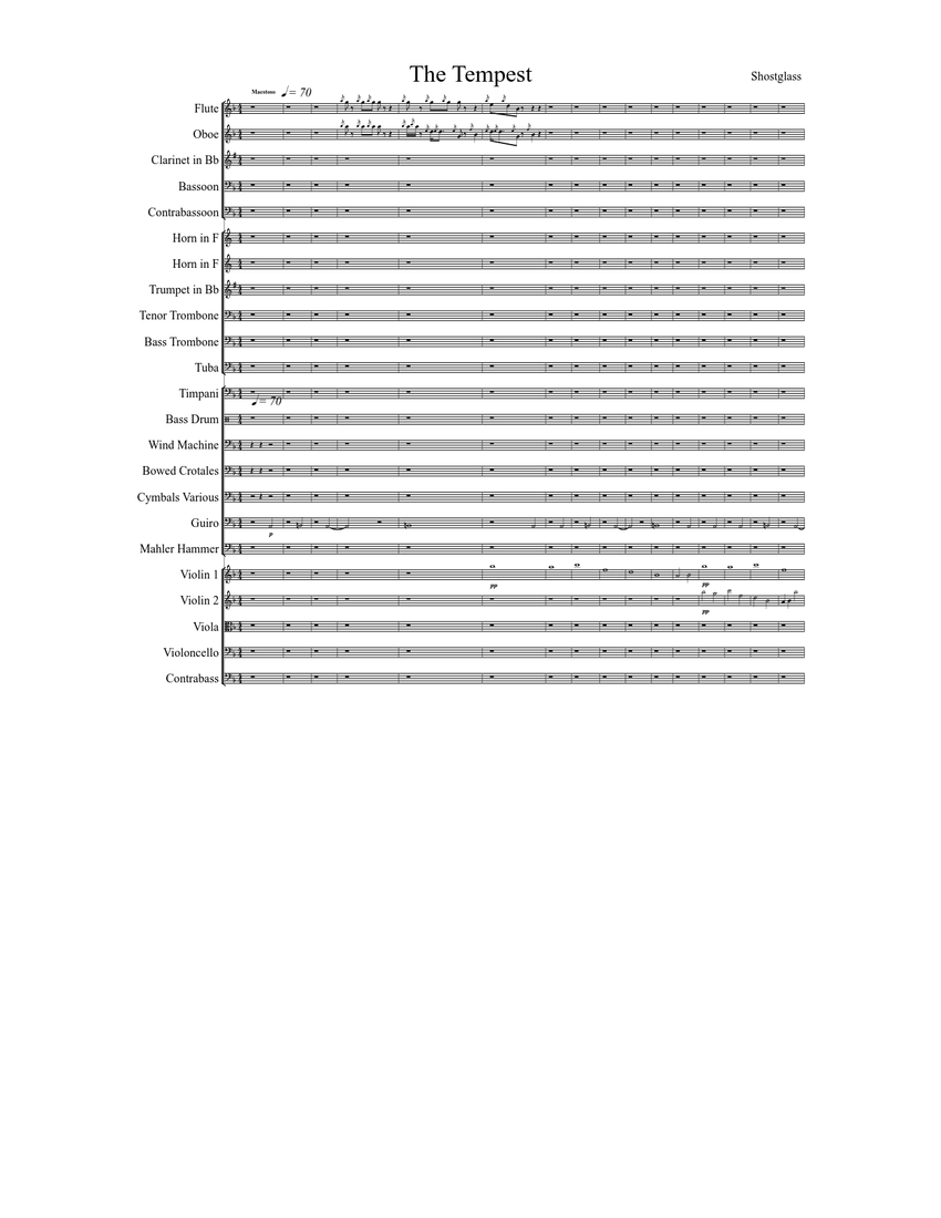 The Tempest Sheet music for Flute, Oboe, French Horn, Trumpet | Download free in PDF or MIDI ...