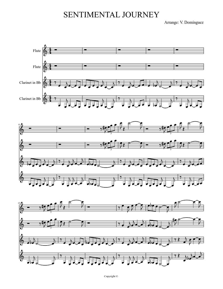 Sentimental Journey Sheet music for Flute, Clarinet | Download free in ...