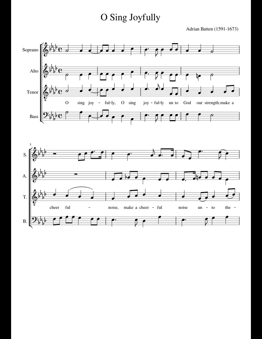 O Sing Joyfully sheet music for Voice, English Horn download free in ...