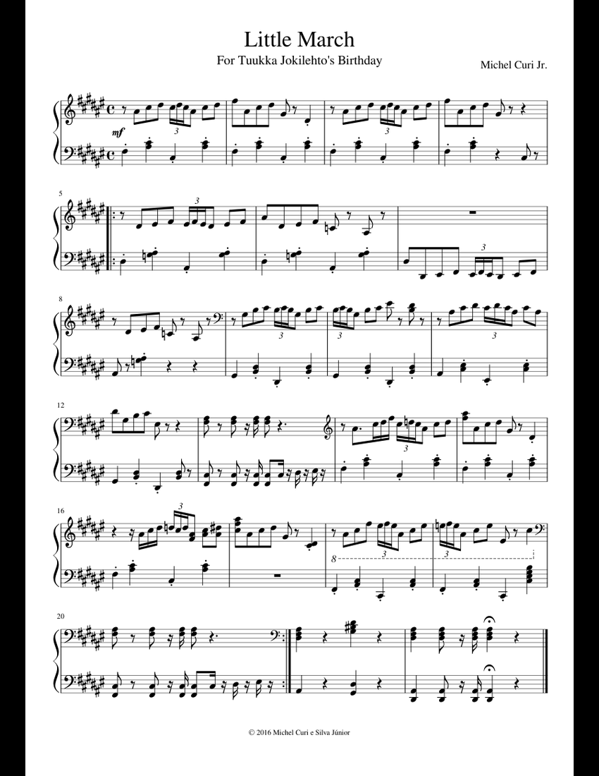 Little March for Tuukka Jokilehto's Birthday! sheet music for Piano ...