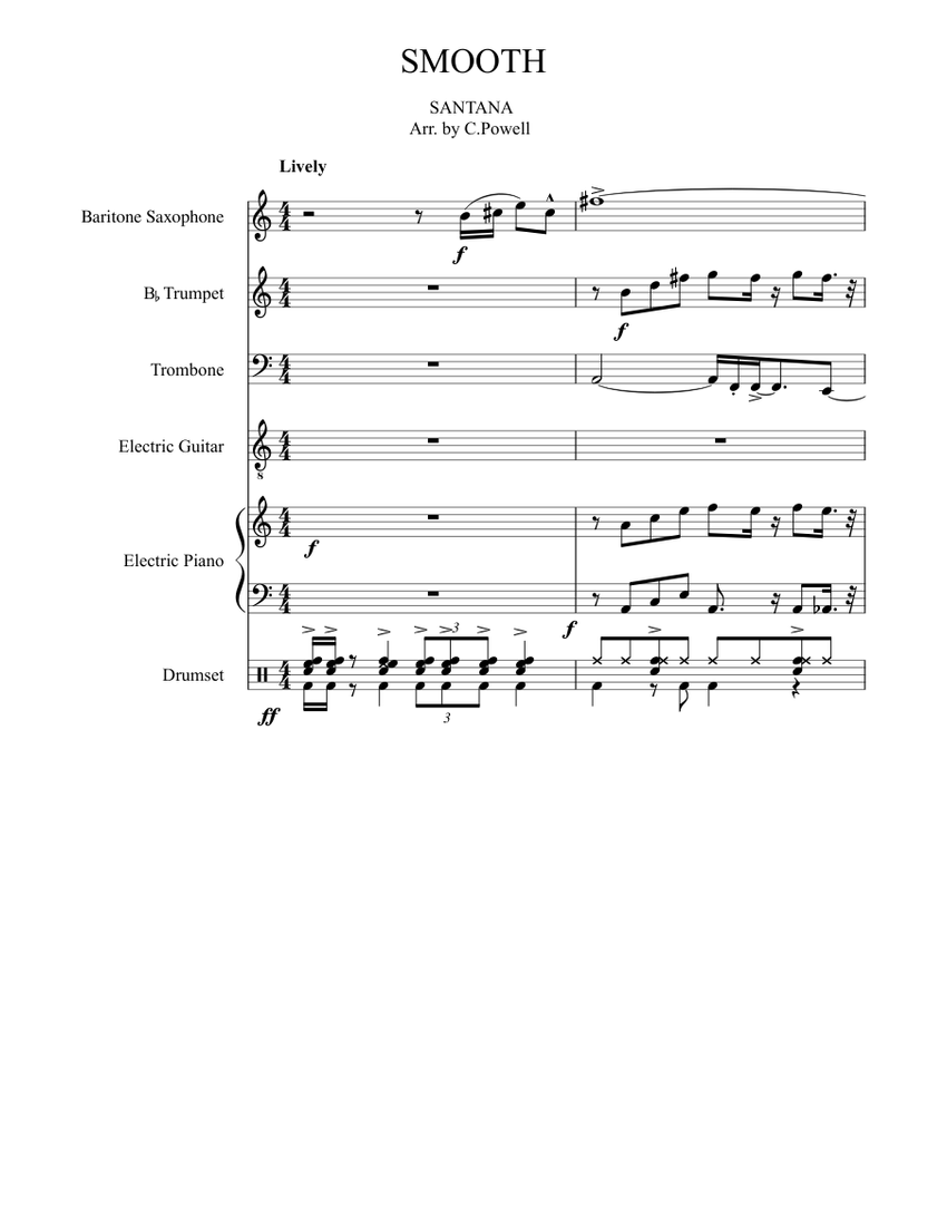 Smooth - Santana ft. Rob Thomas Sheet music for Piano, Baritone ...