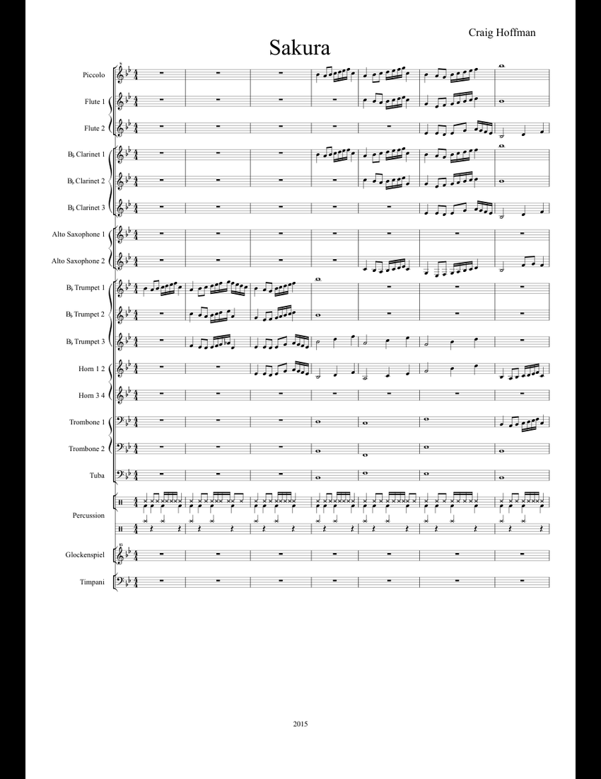 Sakura 2019 Update sheet music for Flute, Clarinet, Piccolo, Alto ...