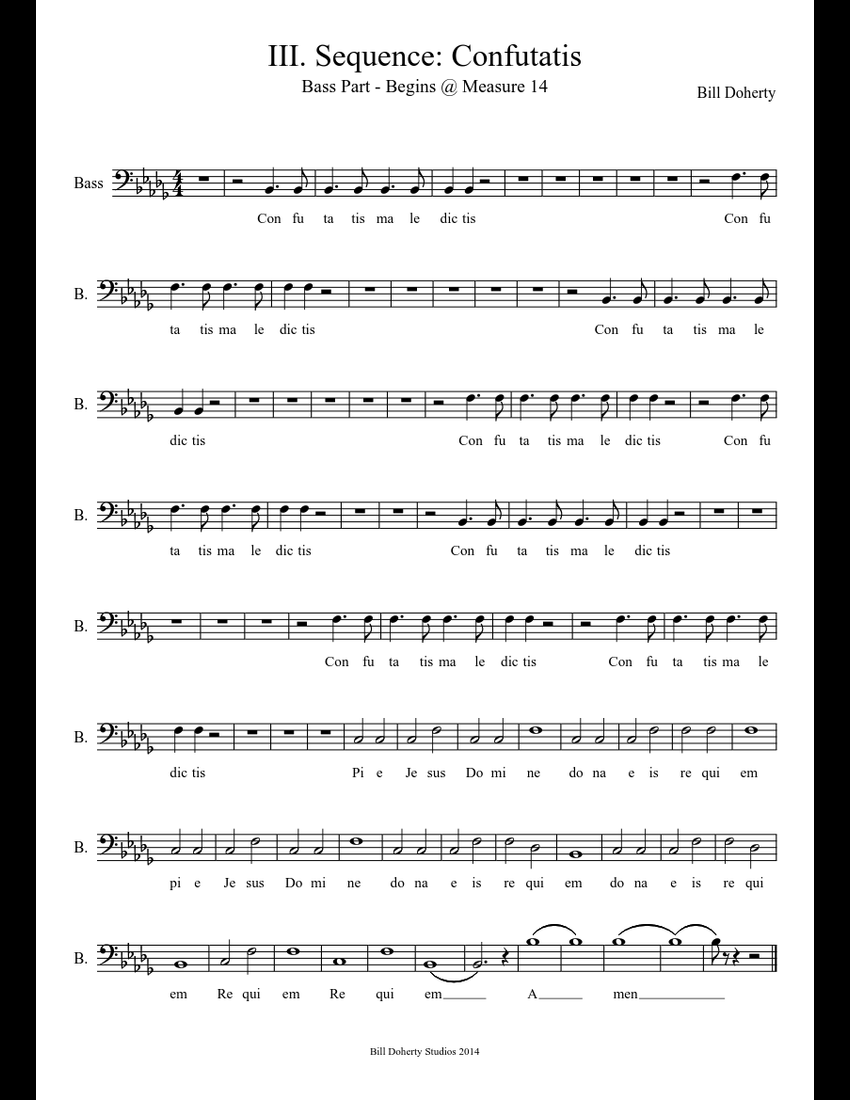 III. Sequence: Confutatis sheet music download free in PDF or MIDI