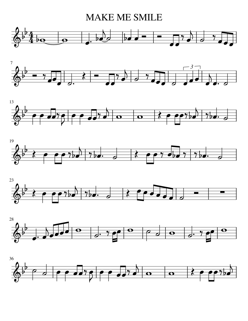 MAKE ME SMILE sheet music for Piano download free in PDF or MIDI