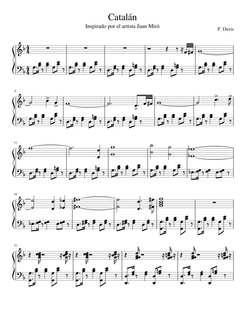 Catalán Sheet music for Piano (Solo) | Musescore.com