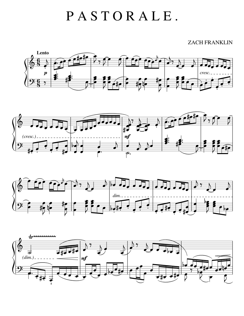 Pastorale Sheet music for Keyboard Piano (Solo) | Musescore.com
