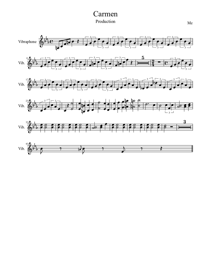 Carmen Production Sheet music | Musescore.com