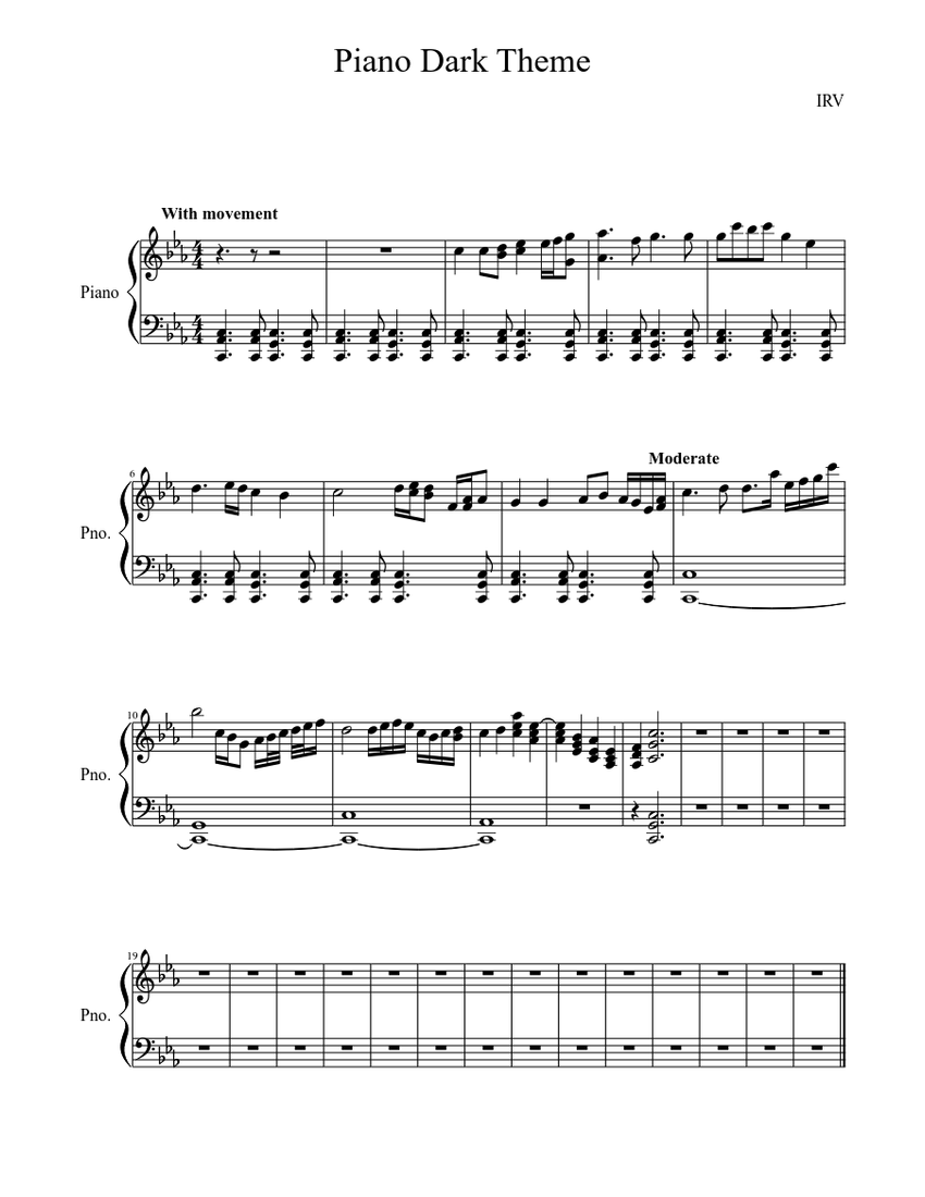 Piano Dark Theme Sheet music for Piano (Solo) | Musescore.com