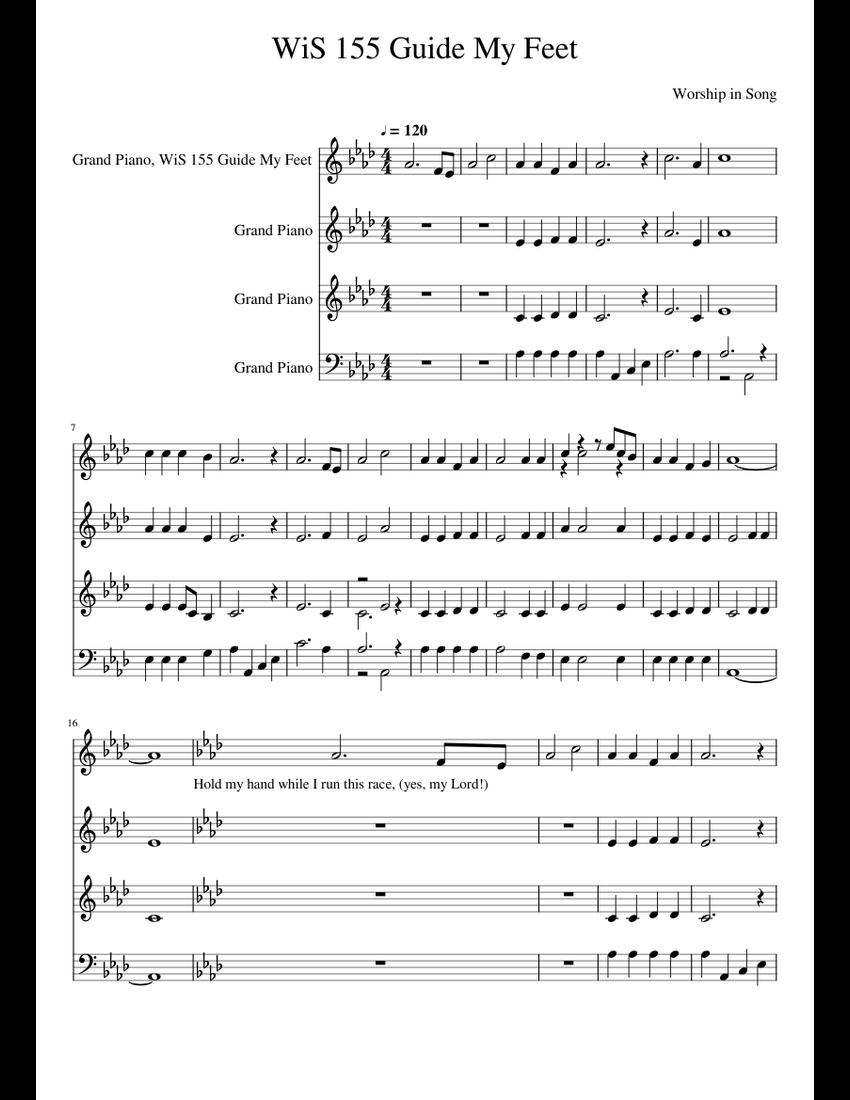 Guide My Feet sheet music for Piano download free in PDF or MIDI
