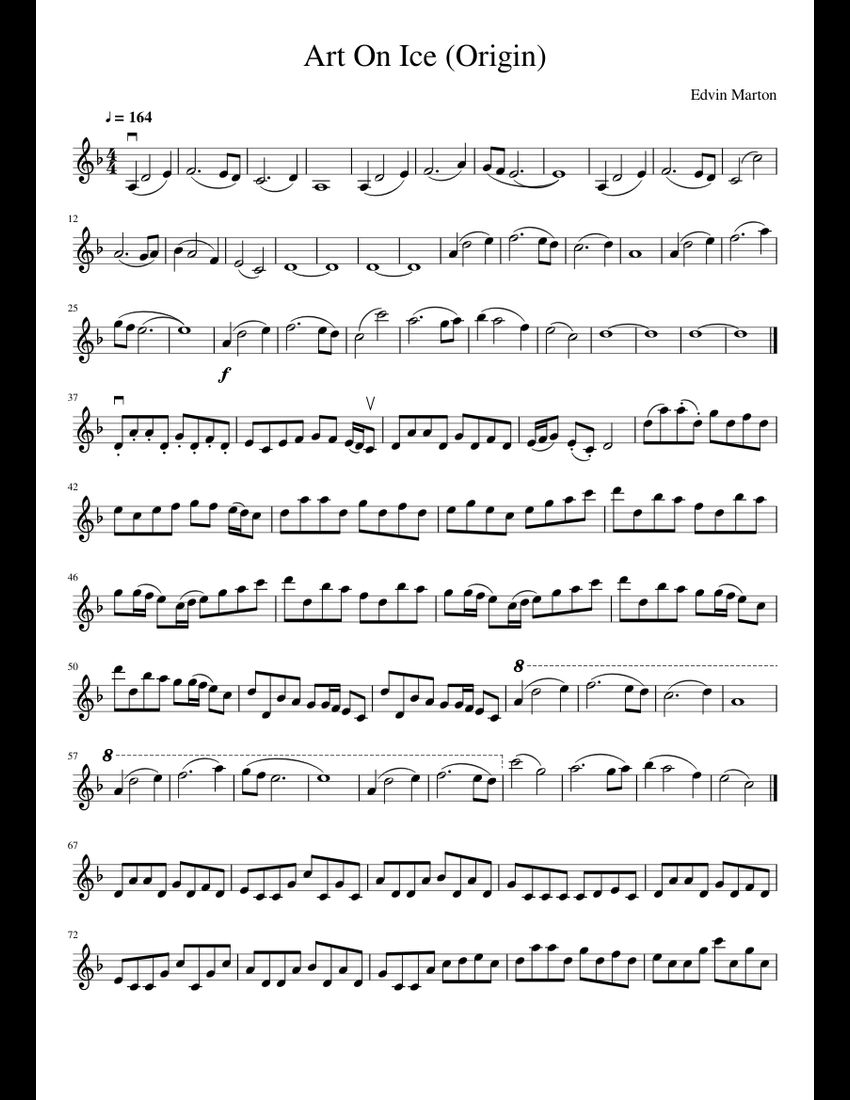 Art On Ice (Origin) sheet music for Violin download free in PDF or MIDI