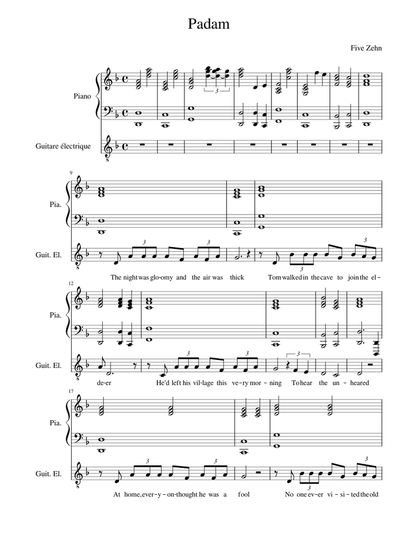 Padam Sheet music for Piano, Guitar | Download free in PDF or MIDI ...